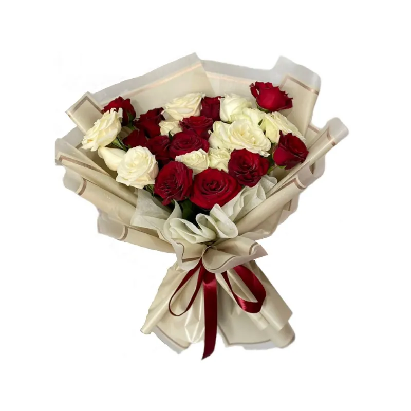 Special Romance - 24 red & white roses bouquet | inbloom.id